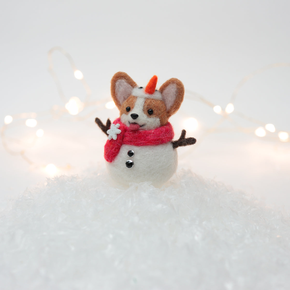 Snowman Corgi with Red Scarf and Swarovski Button Snow Globe – Le Chibi ...